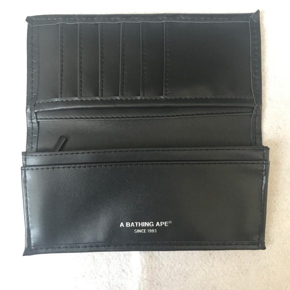Bape | Bags | A Bathing Ape Black Leather Yen Wallet | Poshmark